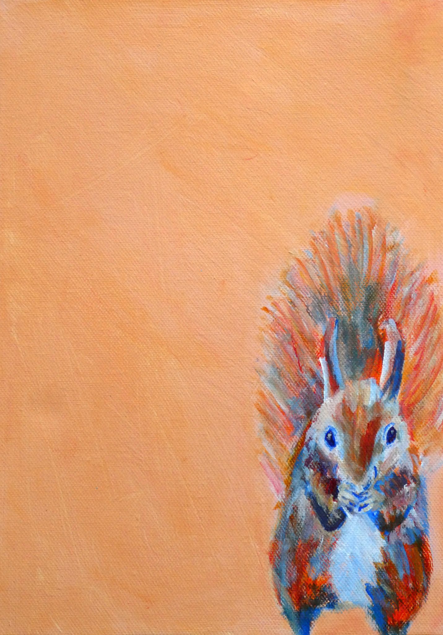 Red squirrel painting | Caroline Skinner Art