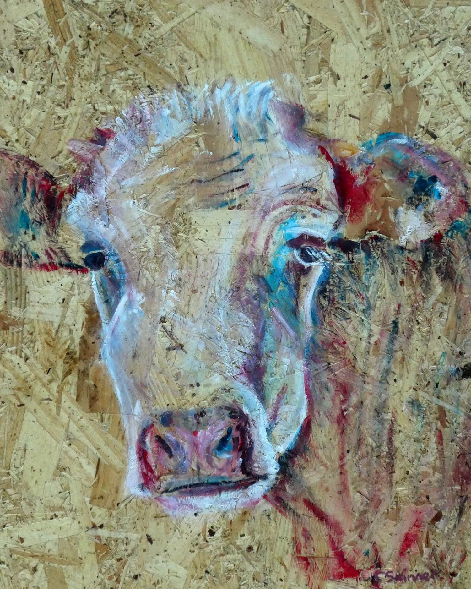 Country Cow Acrylic Painting | Caroline Skinner Art